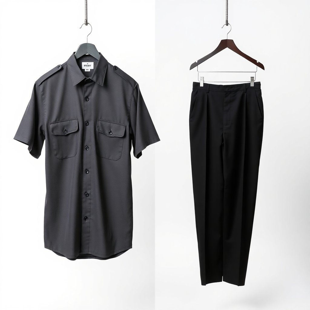 Charcoal Shirt + Black Pants security guard uniform Set - Promotion ...